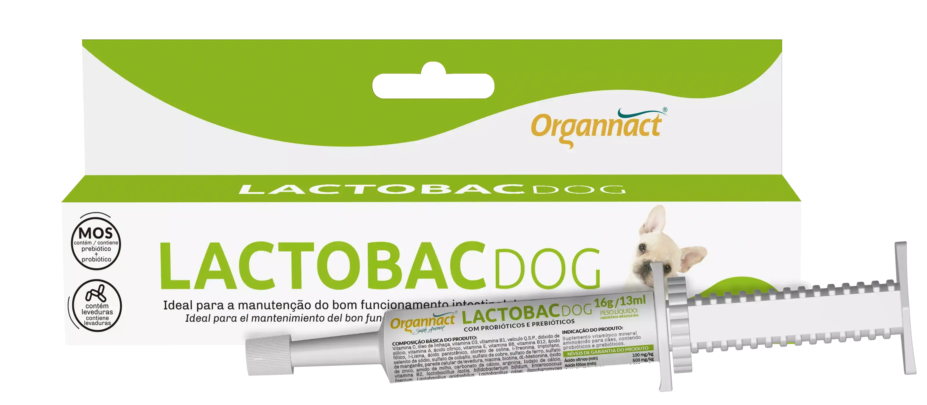 Lactobac Dog: Vitaminas, minerais e aminoácidos | Organnact